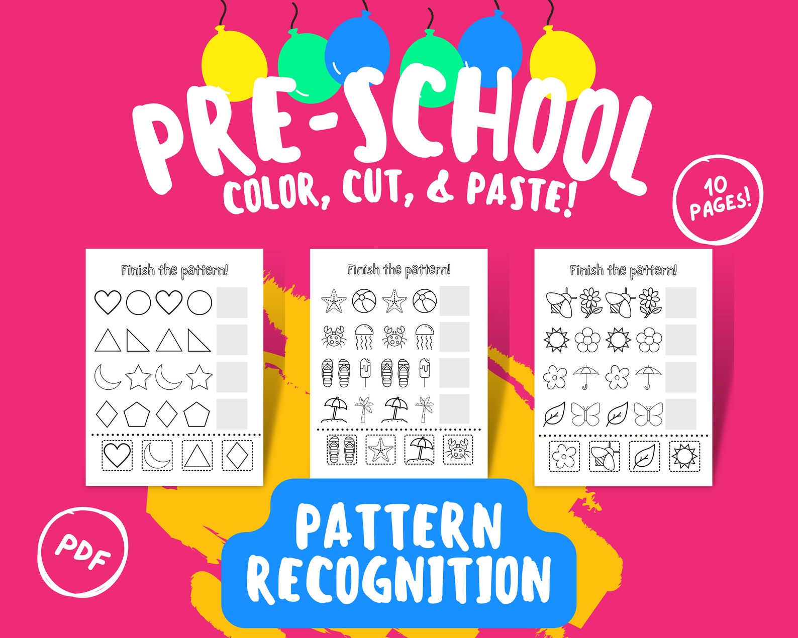 Printable Color, Cut, and Paste Activity Ages 3-5 | PDF Download ...