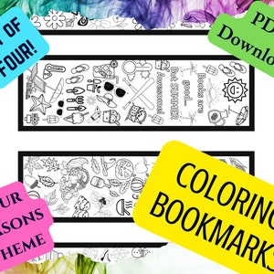 Coloring Bookmarks Printable for Kids | 4 Seasons Theme | PDF Download ...