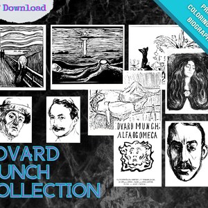 Printable Coloring Book Edvard Munch Collection PLUS Short Biography ...