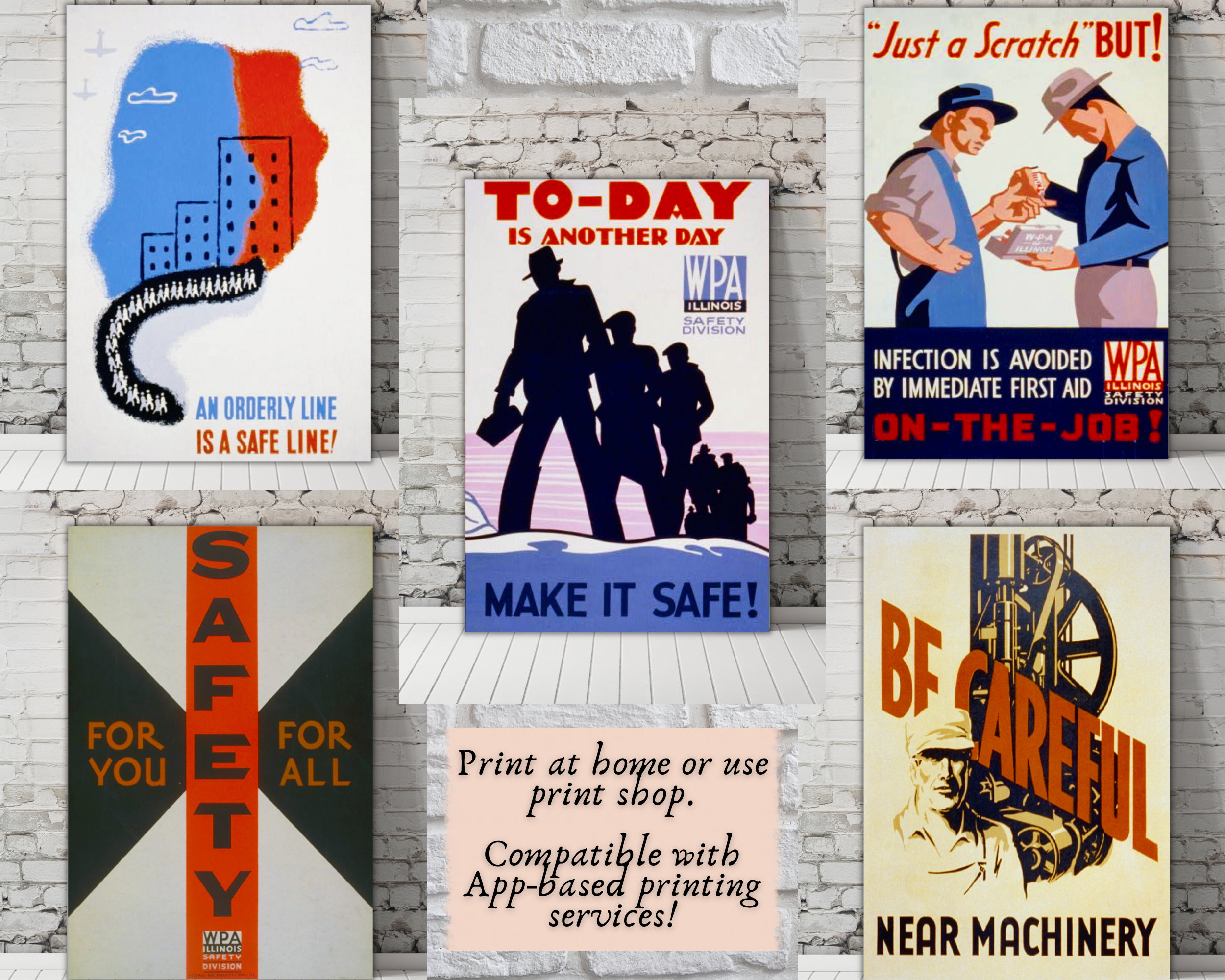 Set of 10 Vintage 1930s 1940s Works Progress Poster Prints 10 Piece ...