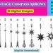 Vintage Compass Arrows | Dxf Eps Png Svg | 8 Images | Digital Image ...
