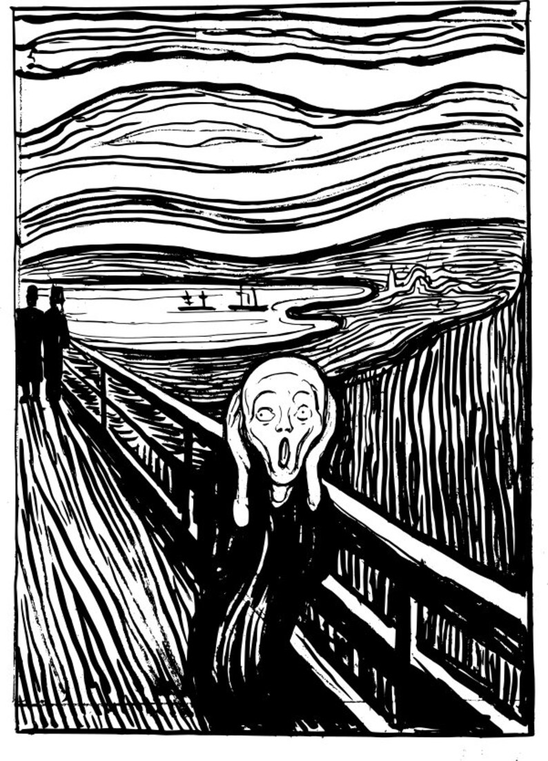 Printable Coloring Book Edvard Munch Collection PLUS Short Biography ...