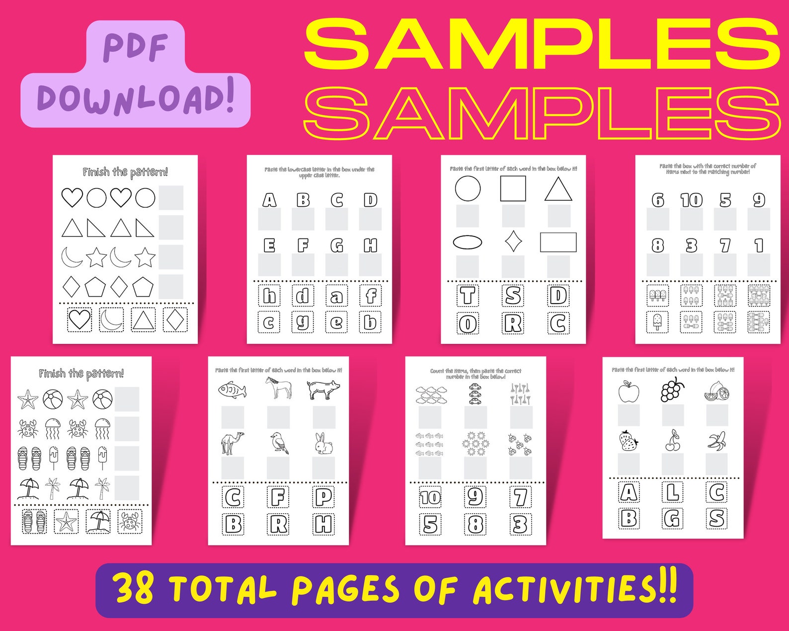 Printable Color, Cut, and Paste Activity Ages 3-5 PDF Download Ultimate ...