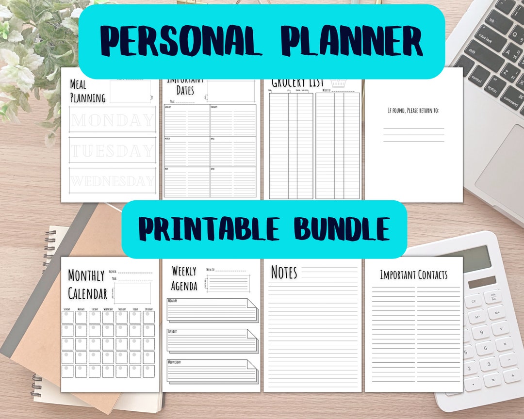 Printable Personal Planner Bundle | EVERYTHING UNDATED | PDF Download ...