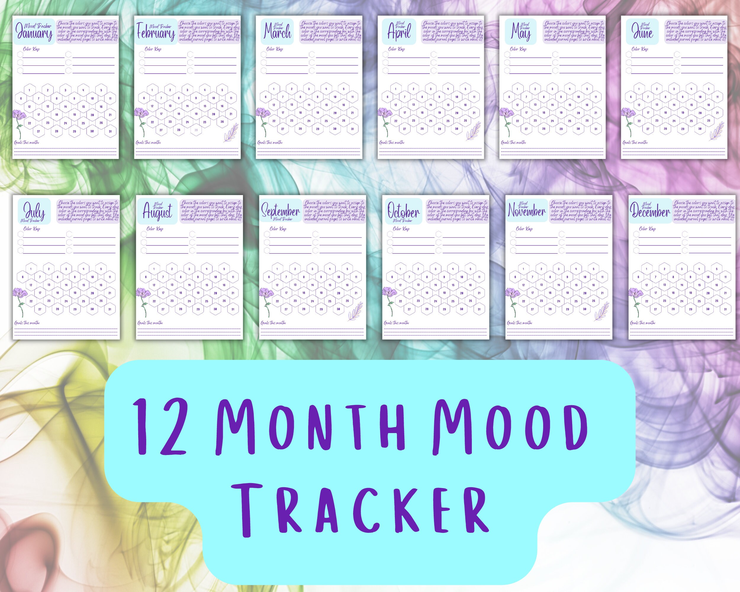 Self-care Printable Pack | Mood Tracker and Self-care Bingo PLUS ...