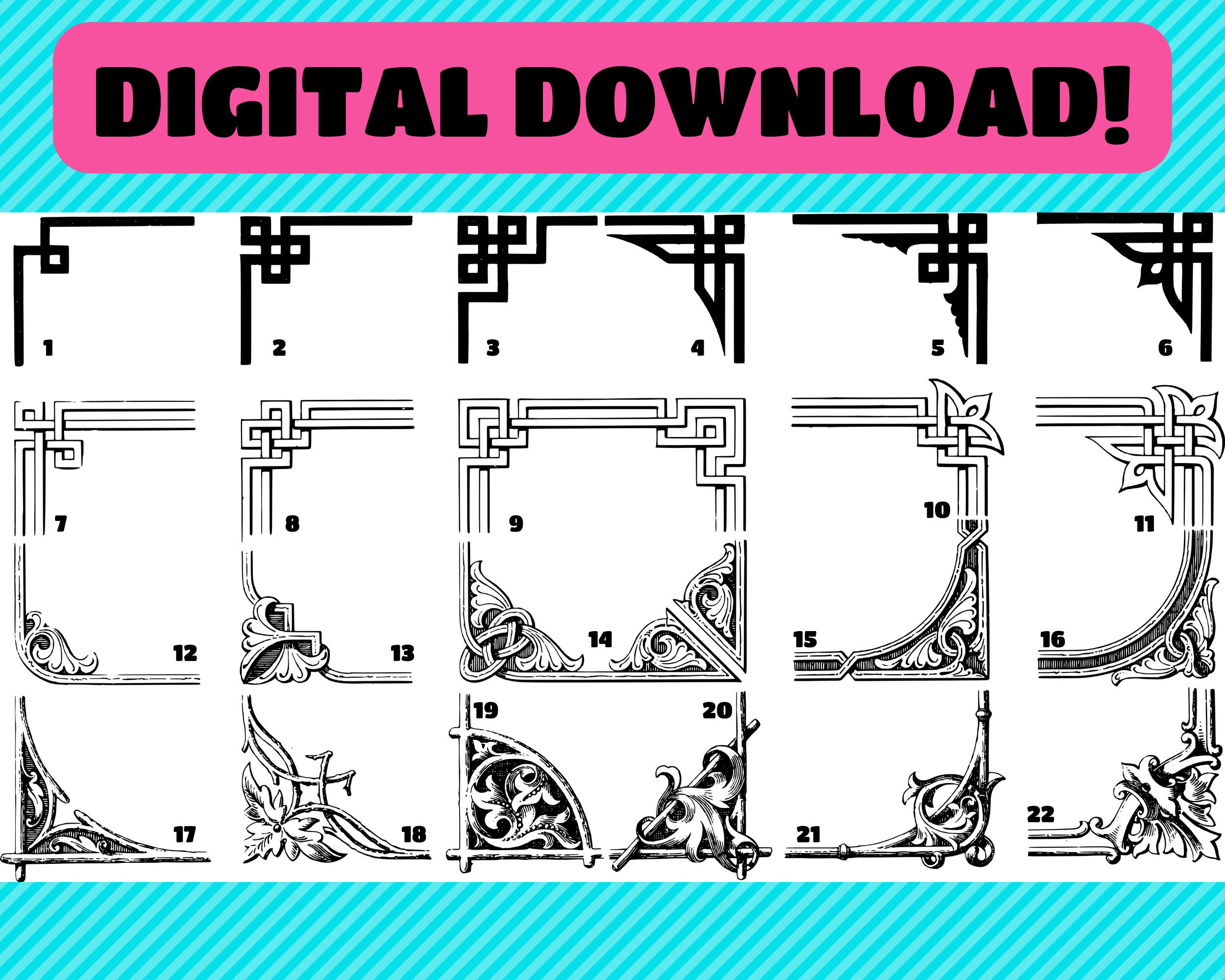 Corner Design Elements Digital Download Dxf Eps Png Svg 22 Images ...