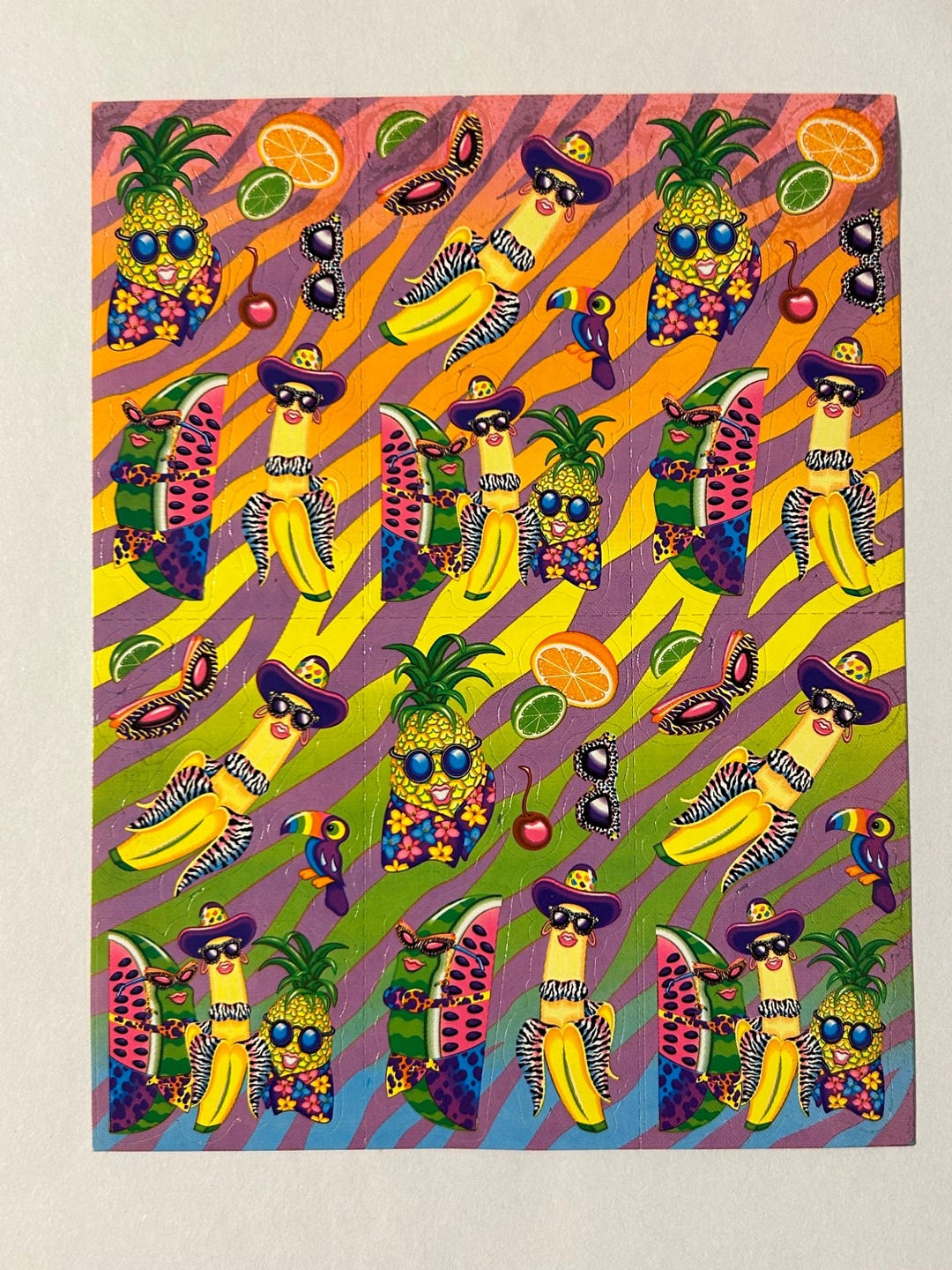 Vintage Lisa Frank Banana Sticker Sheet Fruit Watermelon S251 - Etsy