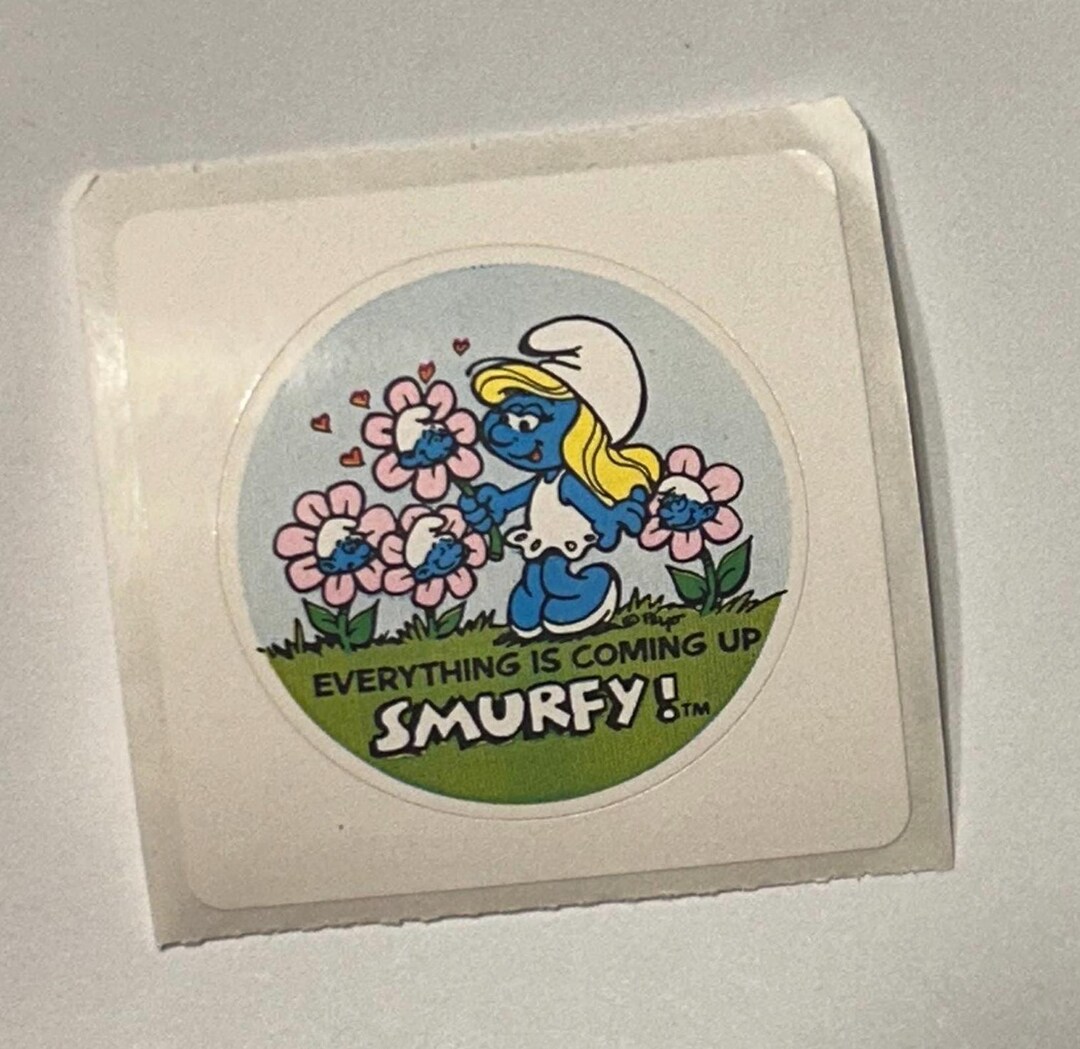 Vintage Smurfette Sticker Flowers Smurfy 80s 90s - Etsy
