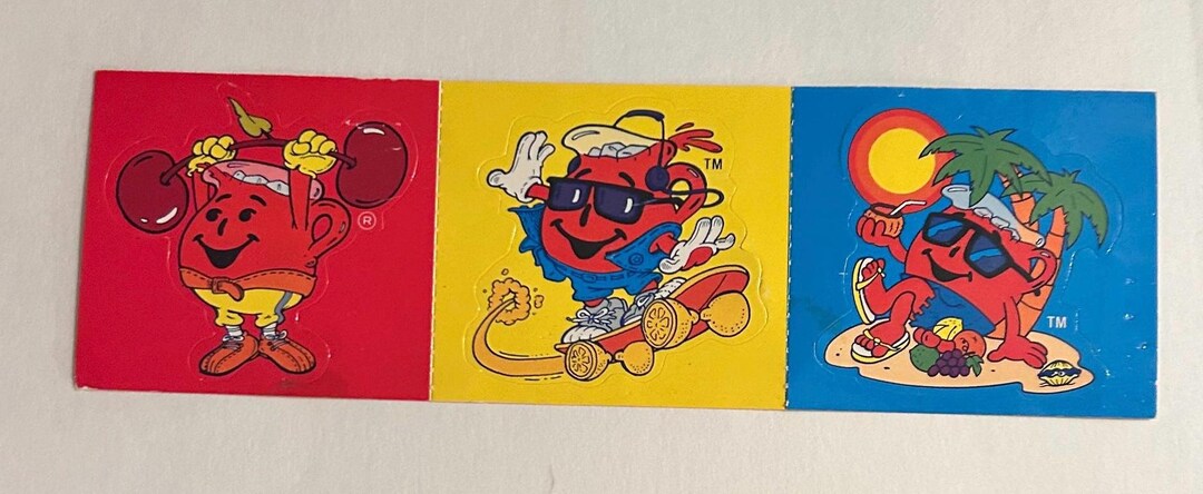 Vintage Kool Aid Man Stickers 80s Cherry Lemonade Fruit Punch Rare - Etsy
