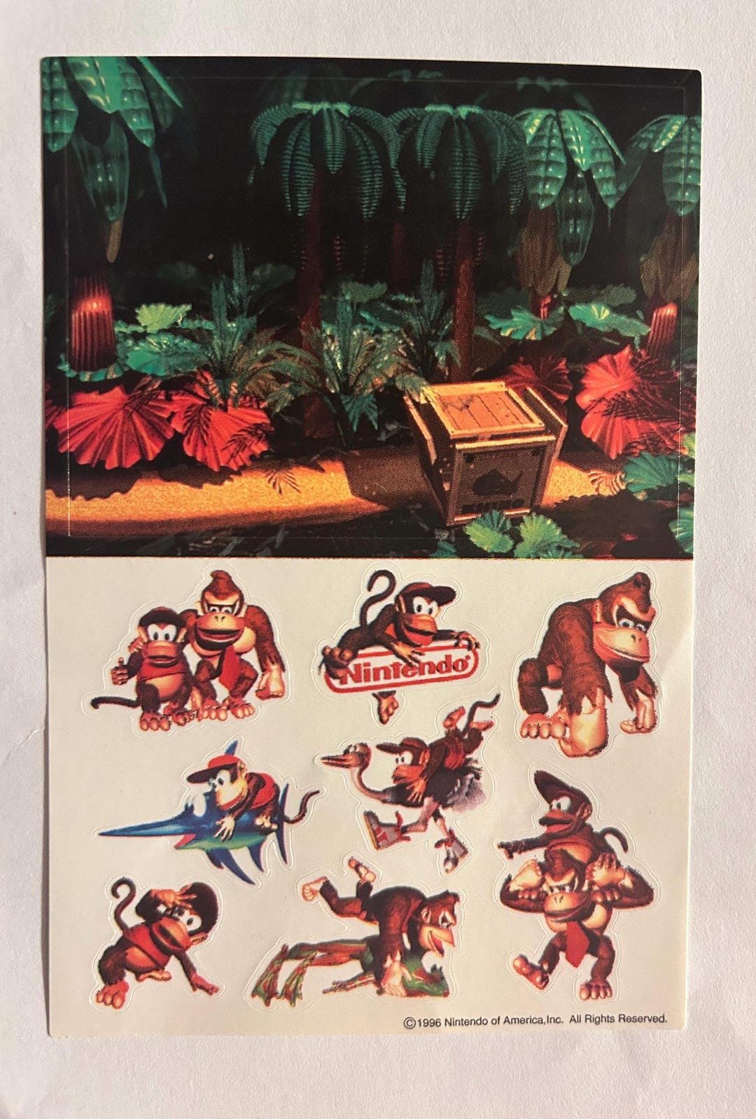 Vintage Donkey Kong Sticker Sheet Nintendo 1996 90s Game Gorilla Rare ...