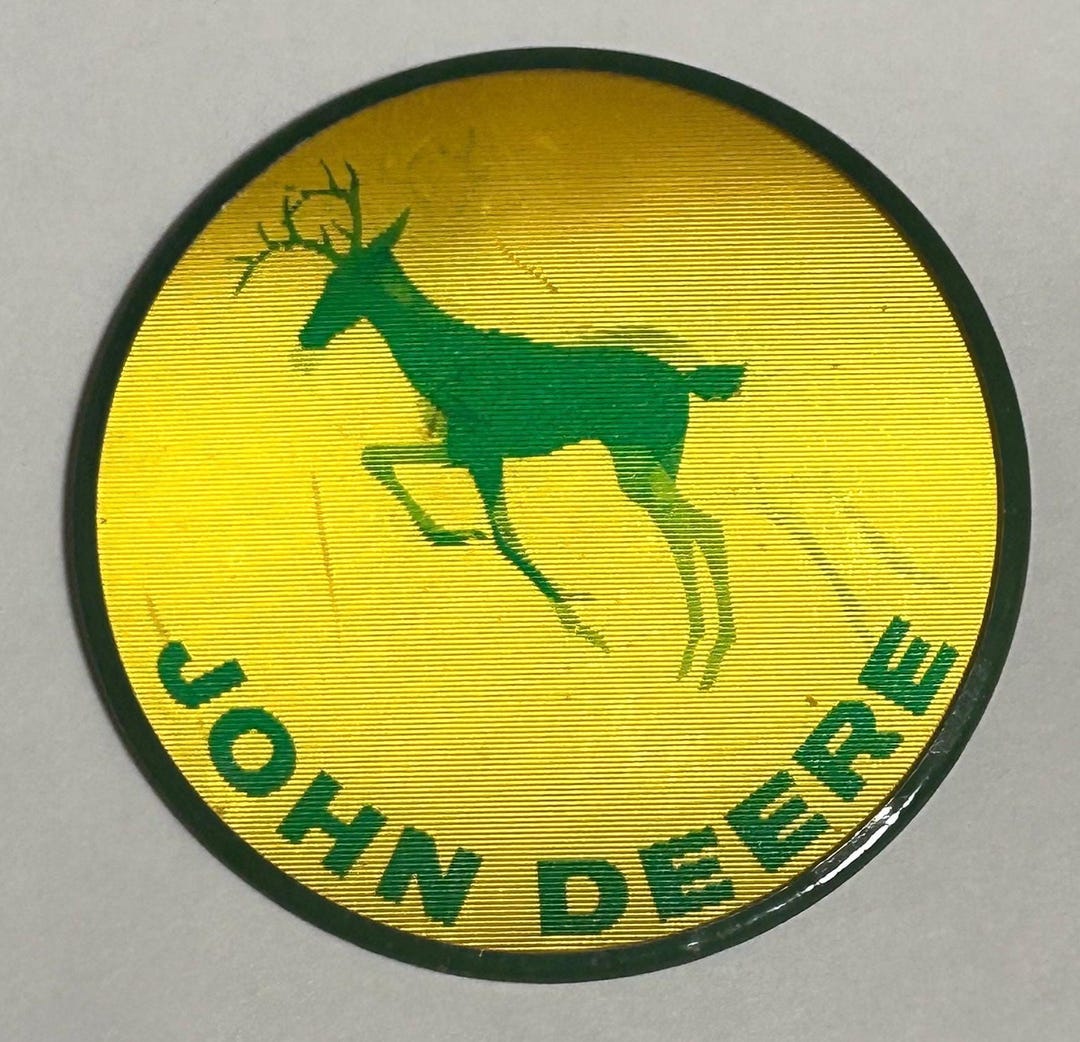Vintage John Deere Lenticular Button Pinback Rare Logo Advertisement ...