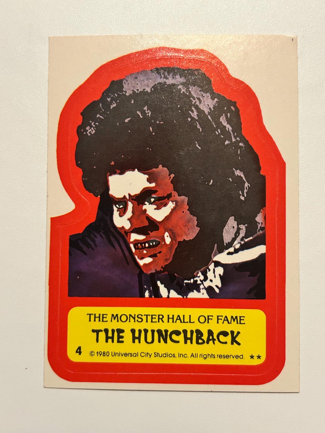Vintage Hunchback Monster Hall of Fame Sticker Card Collectors 1980 80s ...