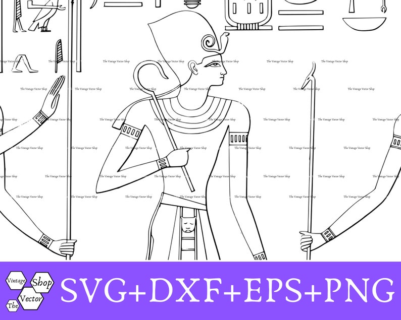 HIEROGLYPH Pharaoh and RAH God Svgdxfepspng Files, Ancient Egypt ...