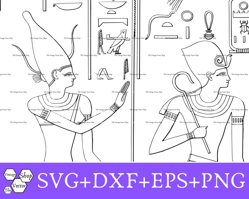 HIEROGLYPH Pharaoh and RAH God Svgdxfepspng Files, Ancient Egypt ...