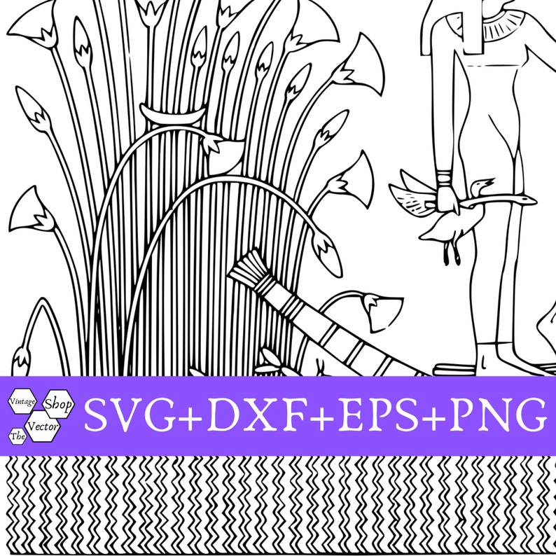HIEROGLYPH Hunting Scene Svgdxfepspng Files, Ancient Egypt Instant ...