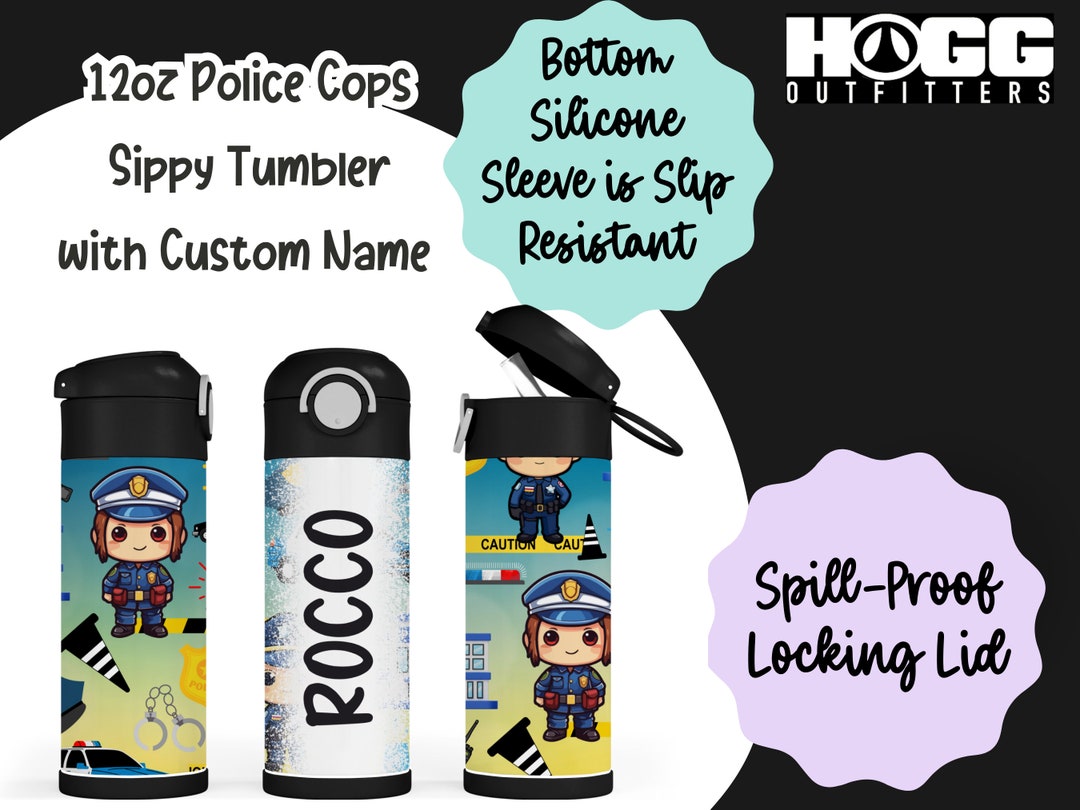 Custom Policeman 12oz Sippy Cup Personalized HOGG Tumbler With Spill ...