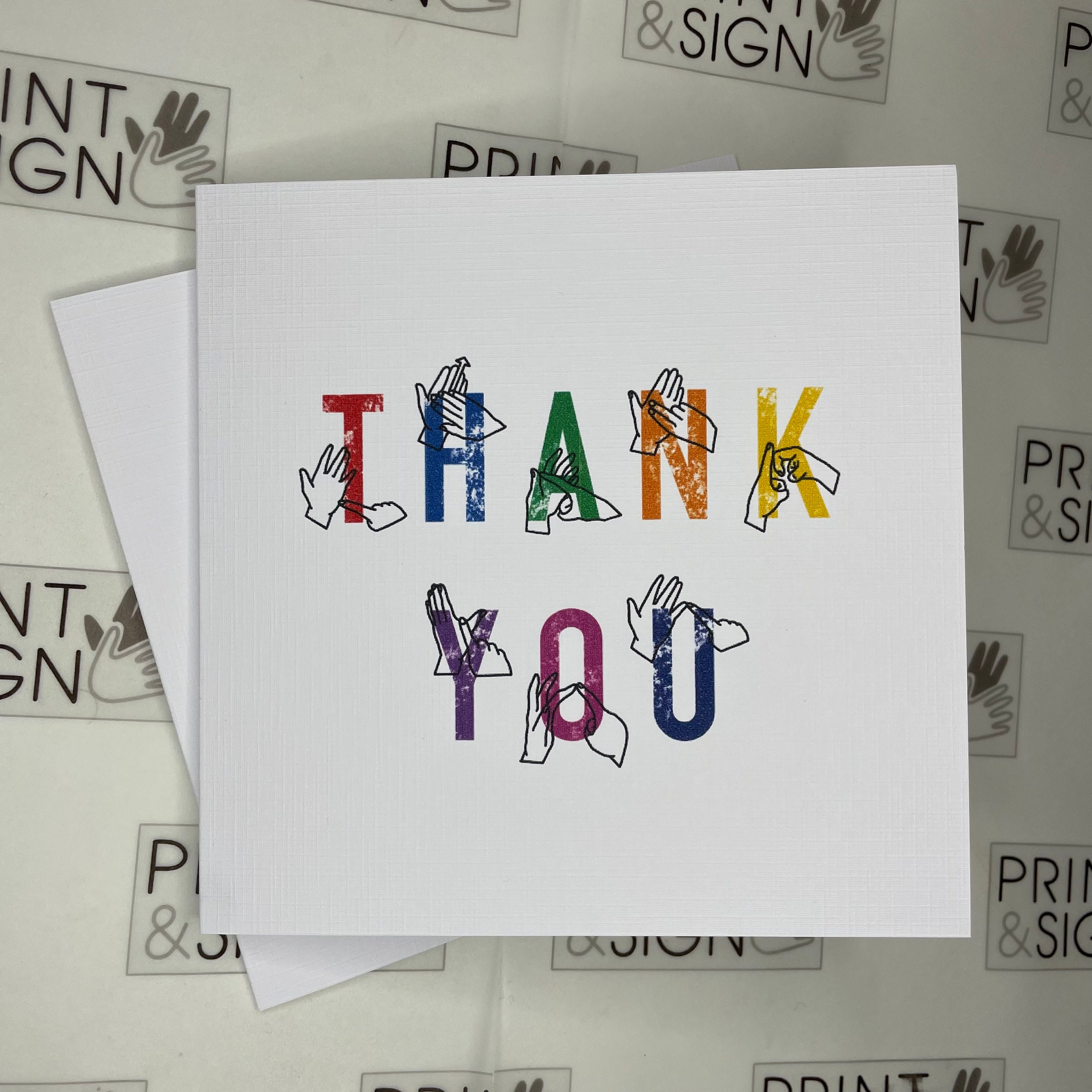 Thank You Card BSL Finger Spelling, British Sign Language Card - Etsy UK