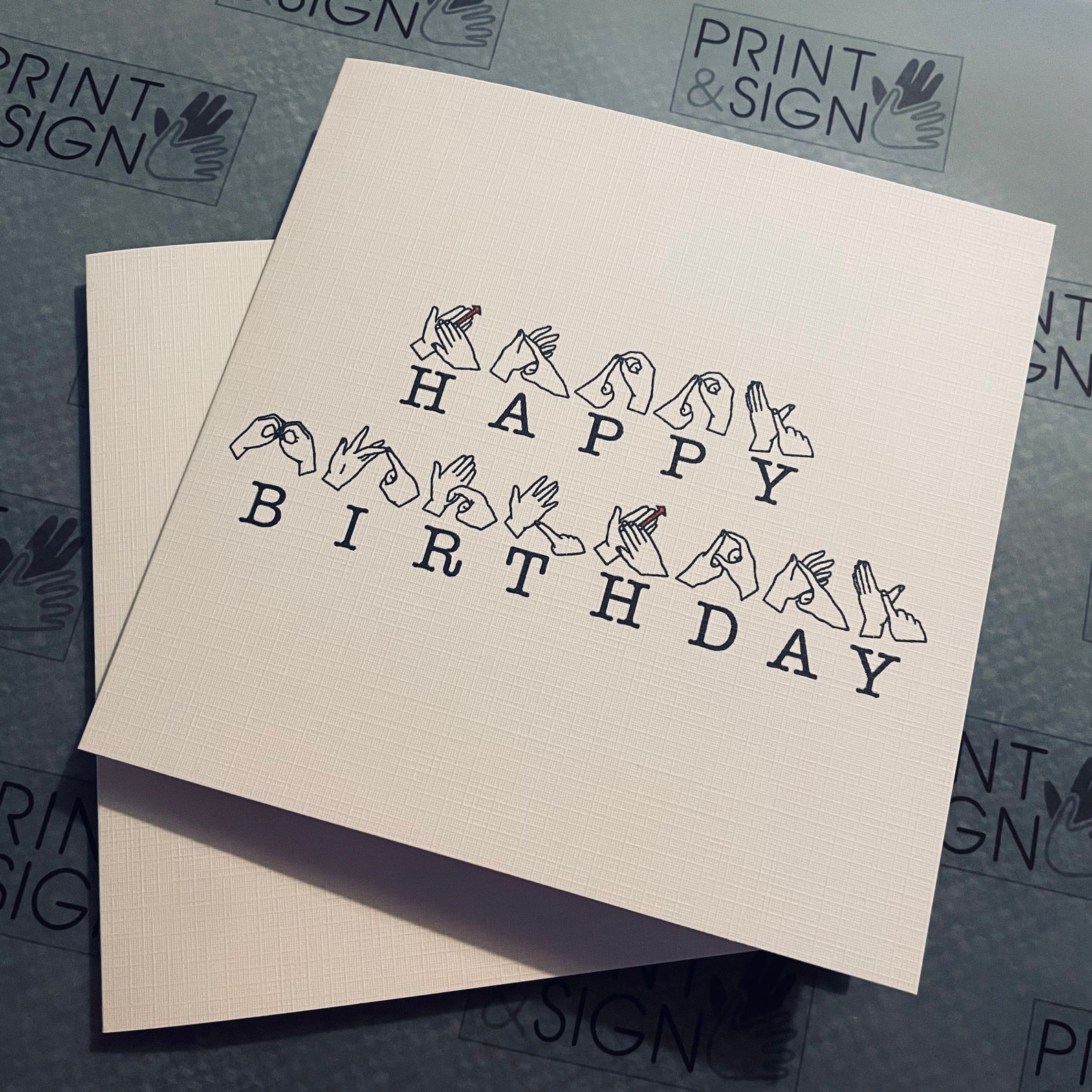 Happy Birthday Card BSL Finger Spelling British Sign Language - Etsy