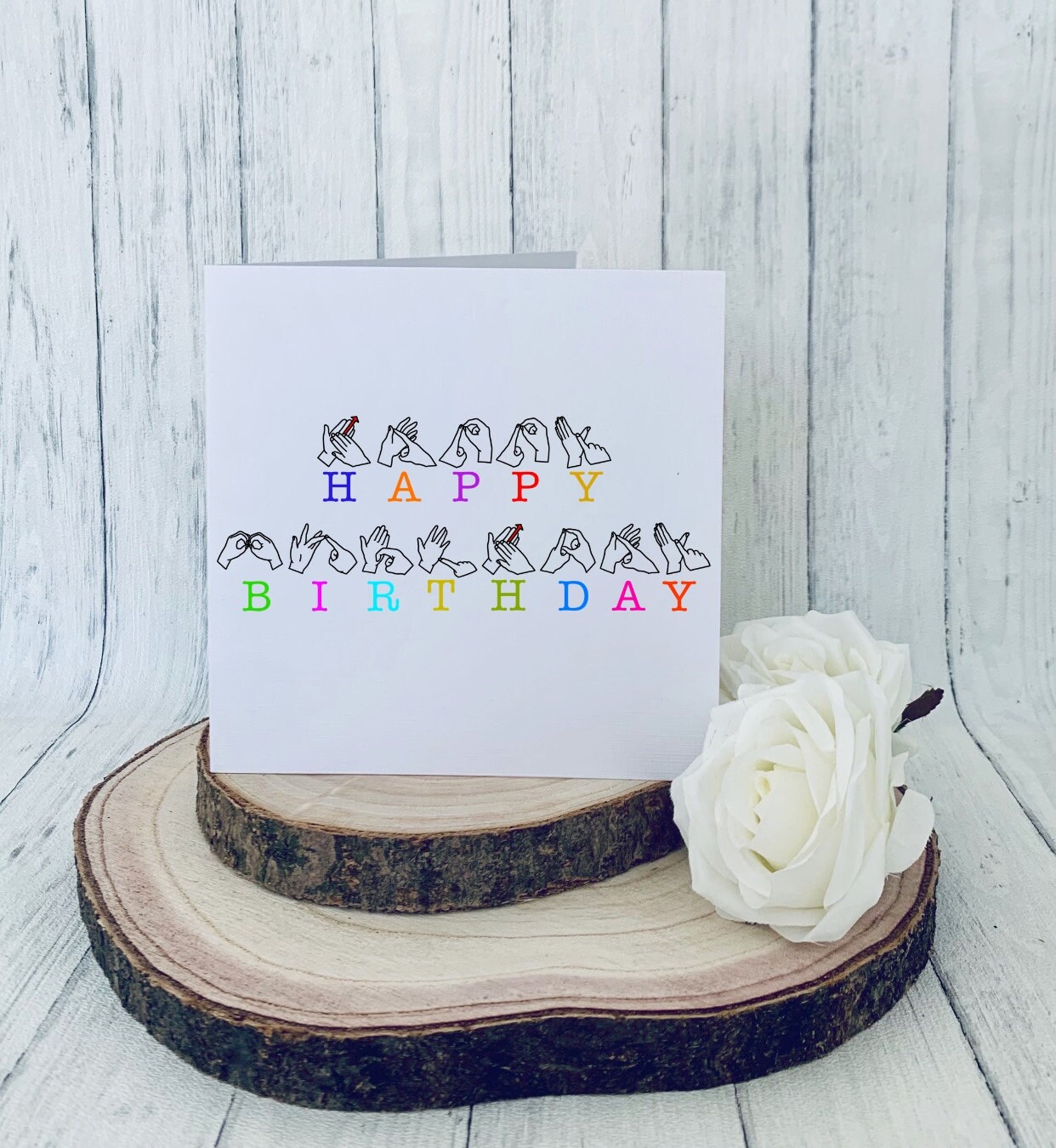 Happy Birthday Card BSL Finger Spelling British Sign Language - Etsy