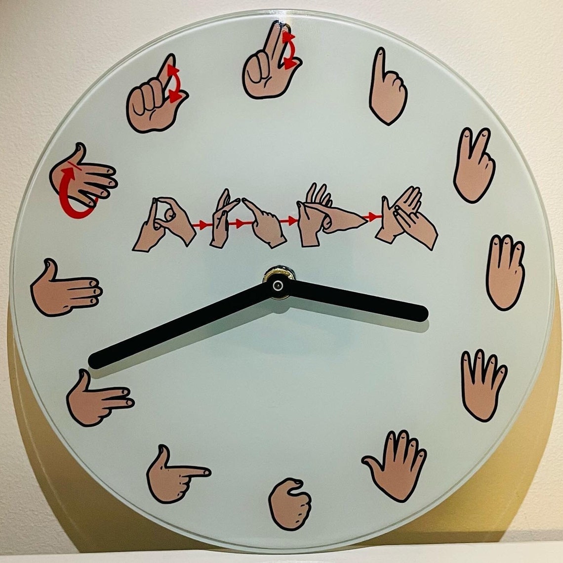 BSL Clock Personalised British Sign Language Clock - Etsy