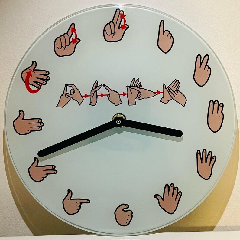 BSL Clock, Personalised British Sign Language Clock - Etsy