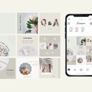Branding Kit: 90 Green Instagram Canva Templates Canva Blogger Template ...
