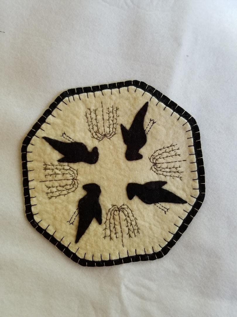 PDF Printable PATTERN Primitive Candle Mat Crow 11 - Etsy