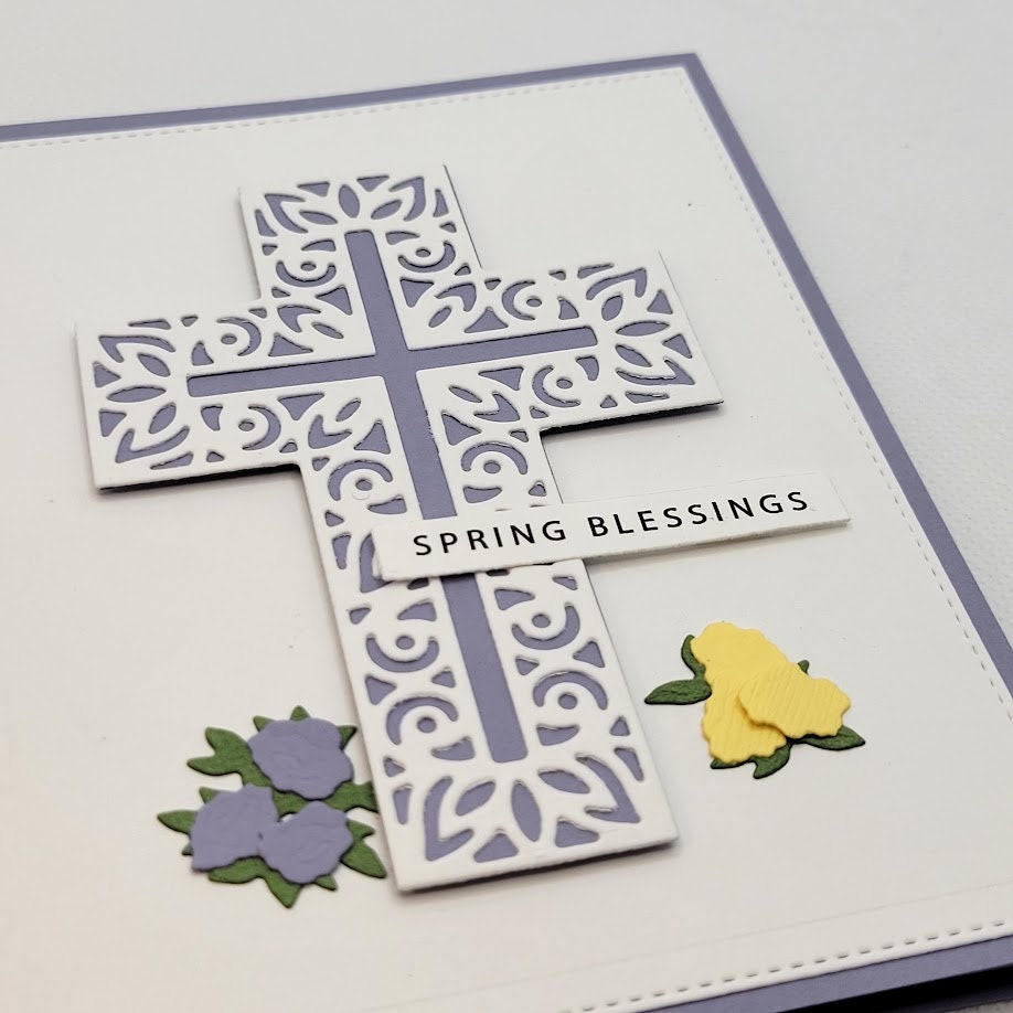 Easter Card, Handmade Easter Card, Cross Card, Die Cut Card, Spring ...