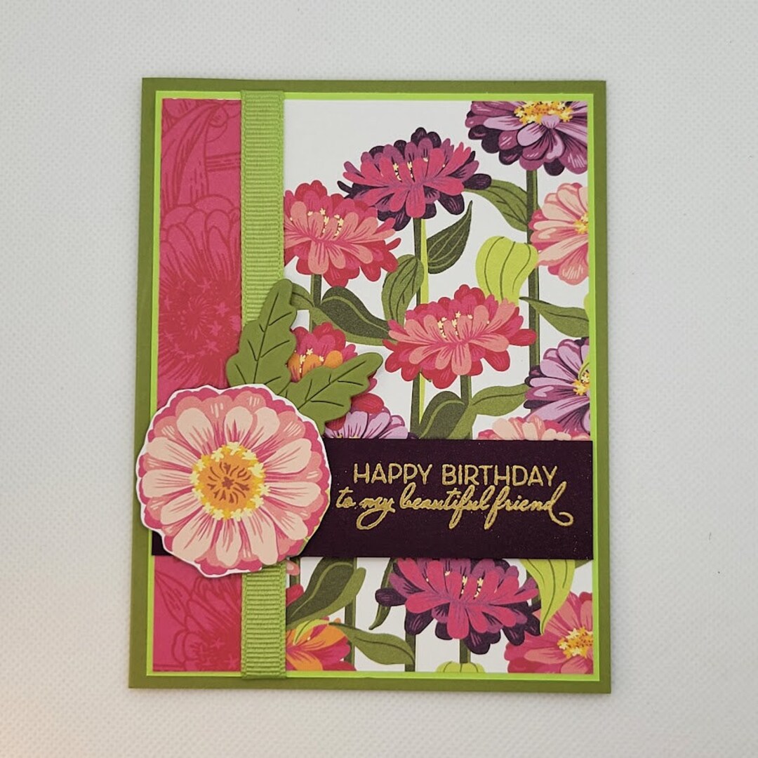 Card Kit, Adult Card Kit, DIY, DIT Card Kit, Floral Card Kit, Zinnia ...