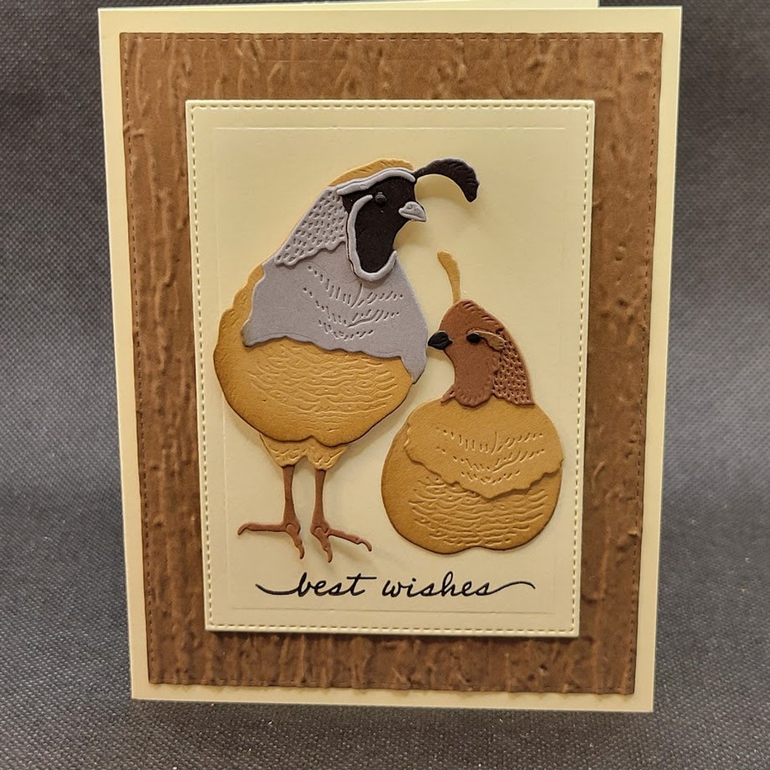 Birthday Card, Handmade Card, Handmade Birthday Card, Quail Card ...