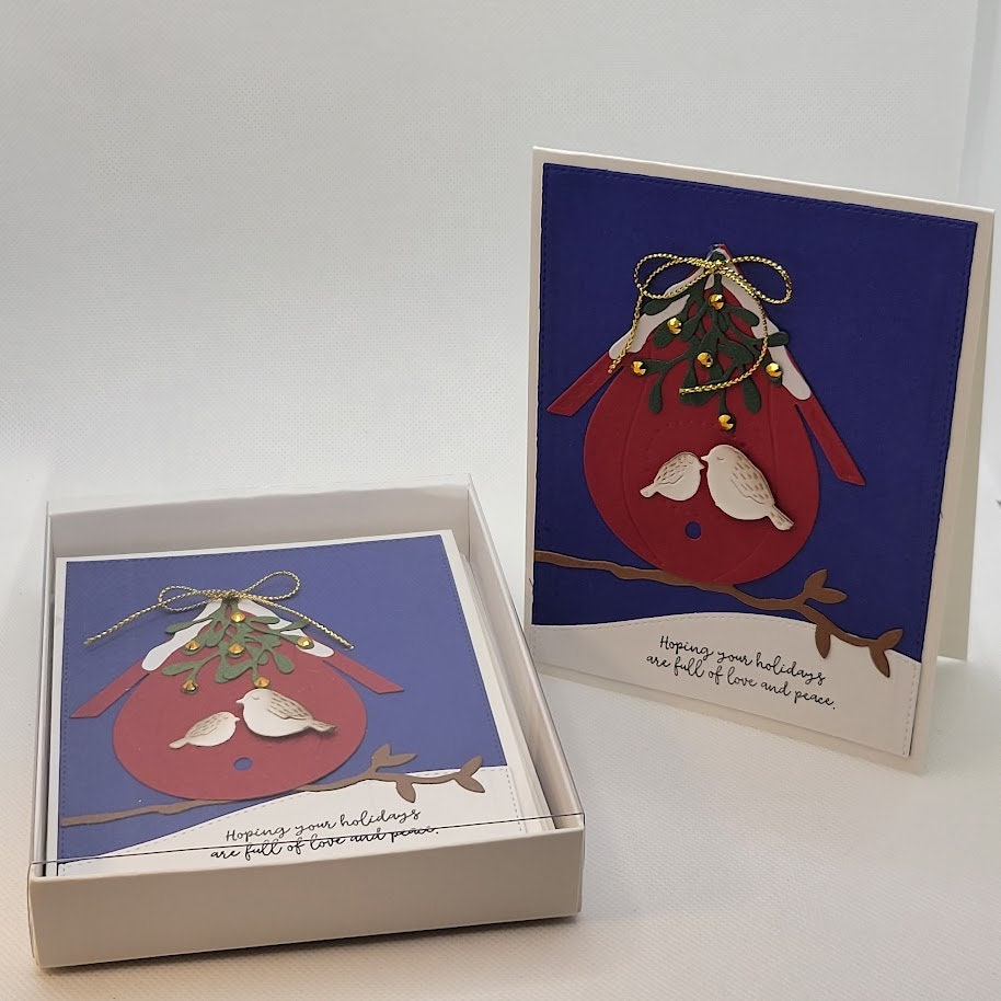 Boxed Christmas Cards - Set of 4, Handmade Christmas Cards, Merry ...