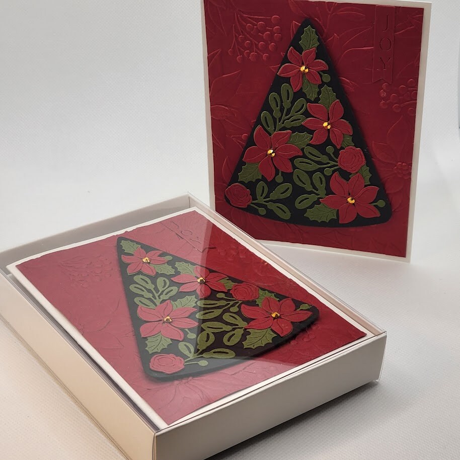 Boxed Christmas Tree Cards - Set of 4 - Etsy