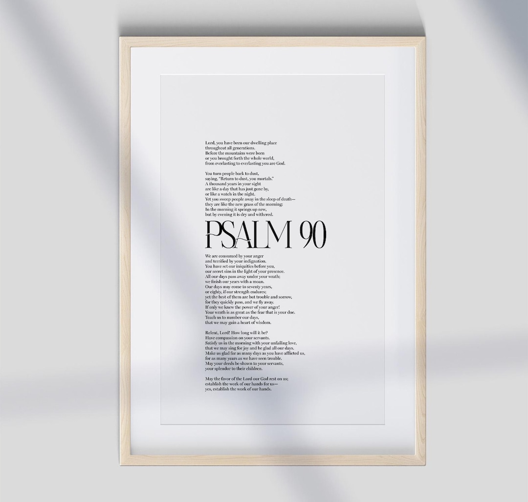 Psalm 90 Minimal Print - Printable A3, 16x20, 18x24 Inches - Bible ...