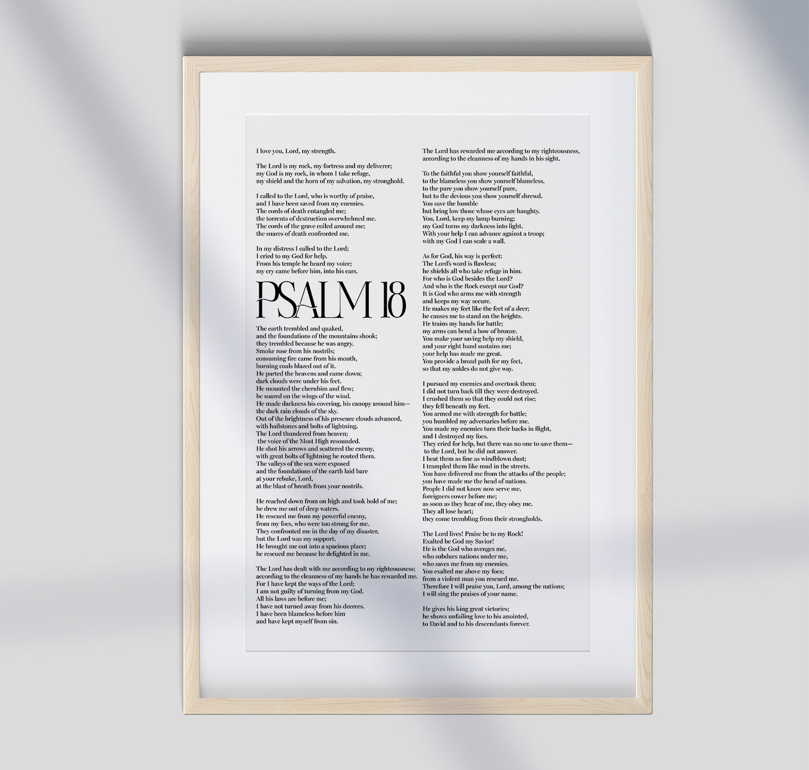 Psalm 18 Minimal Print - Printable A3, 16x20, 18x24 Inches - Bible ...
