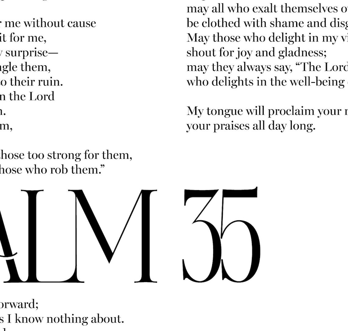 Psalm 35 Minimal Print - Printable A3, 16x20, 18x24 Inches - Bible ...