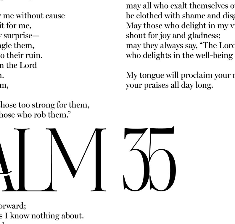 Psalm 35 Minimal Print - Printable A3, 16x20, 18x24 Inches - Bible ...