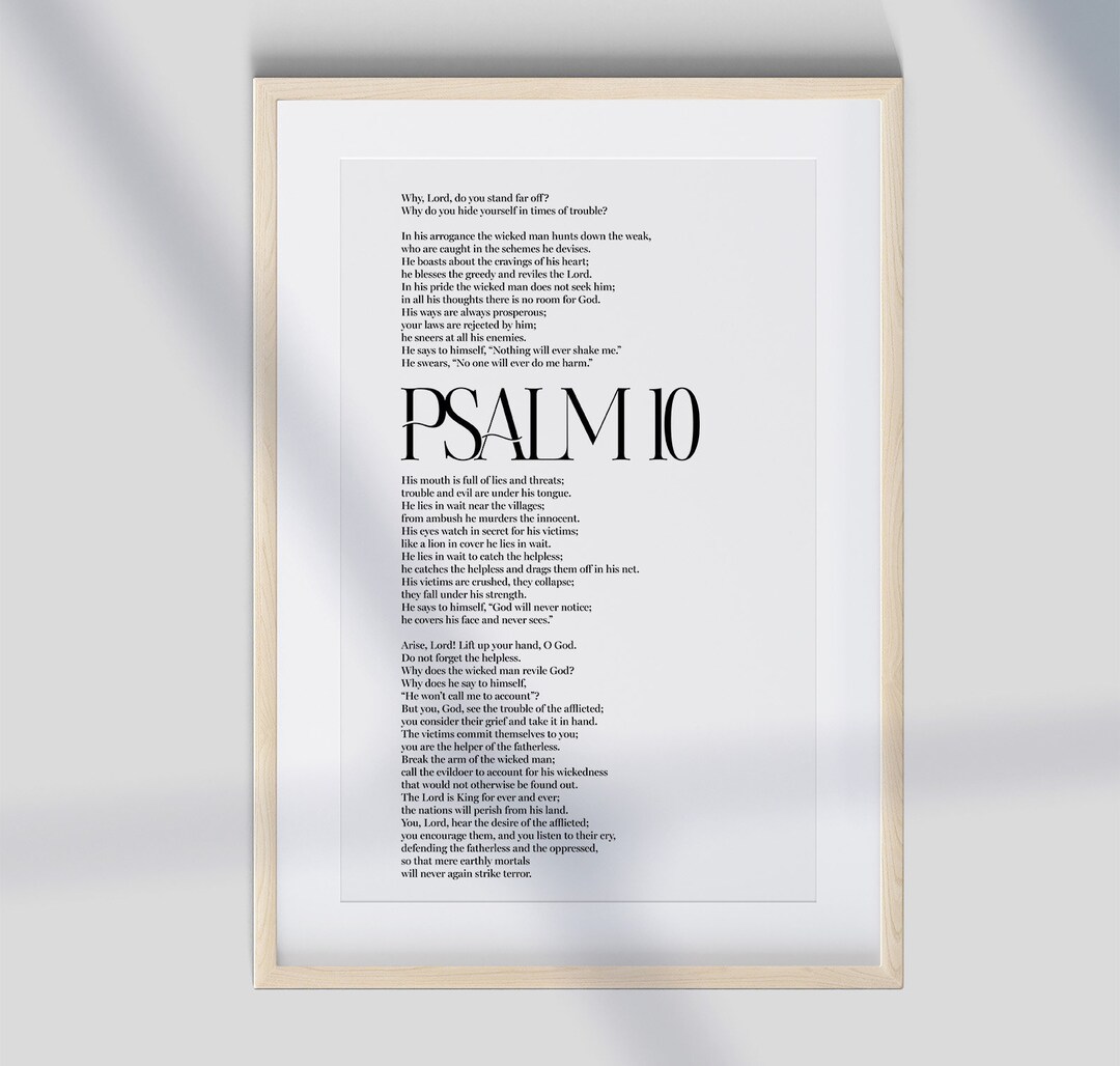 Psalm 10 Minimal Print - Printable A3, 16x20, 18x24 Inches - Bible ...