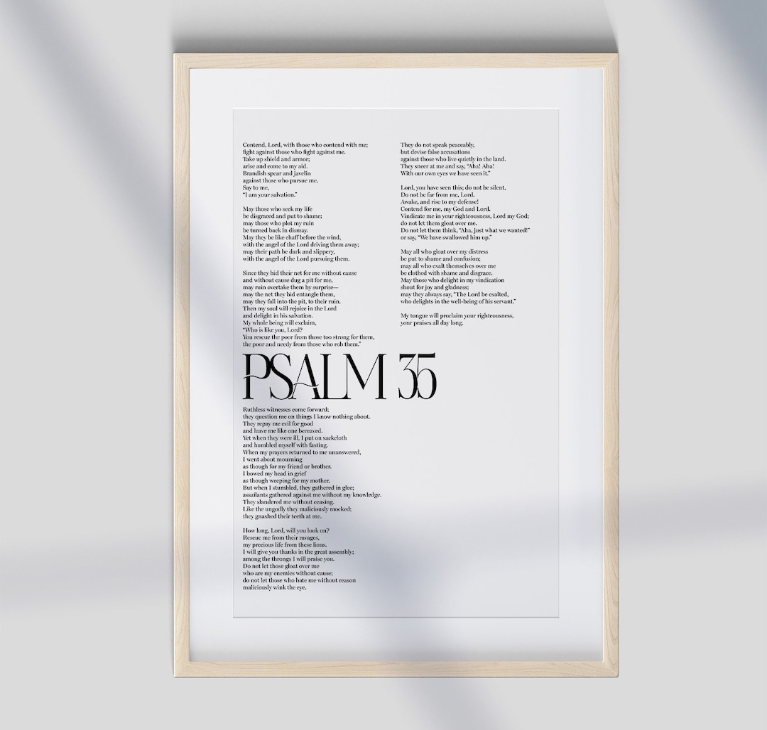 Psalm 35 Minimal Print - Printable A3, 16x20, 18x24 Inches - Bible ...