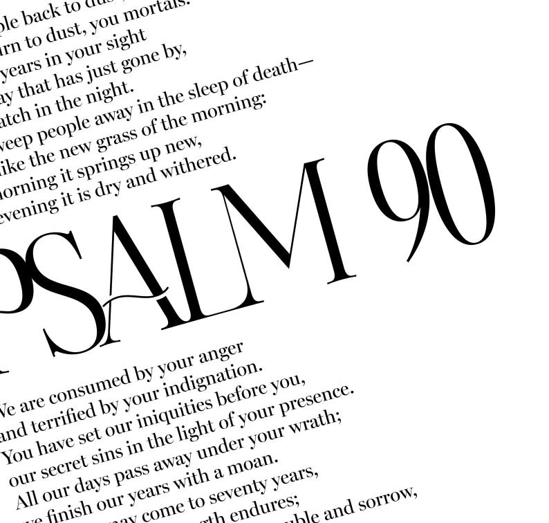 Psalm 90 Minimal Print - Printable A3, 16x20, 18x24 Inches - Bible ...