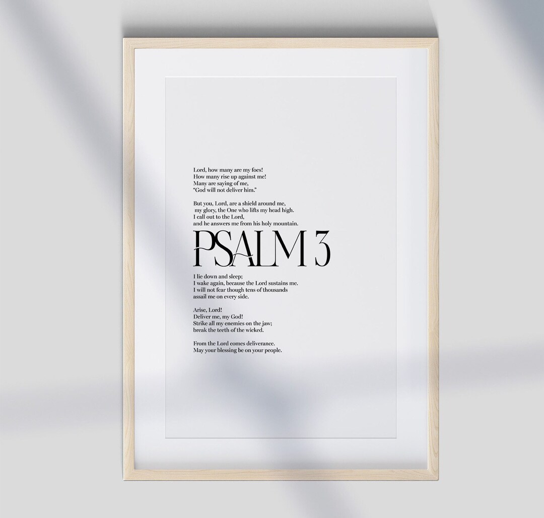 Psalm 3 Minimal Print - Printable A3, 16x20, 18x24 Inches - Bible Verse ...
