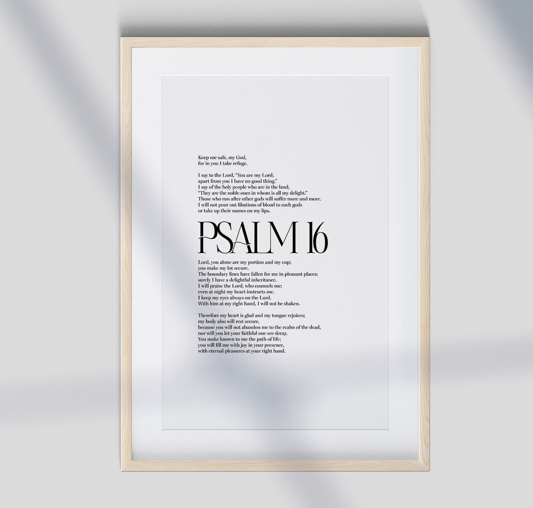 Psalm 16 Minimal Print Printable A3, 16x20, 18x24 Inches Bible Verse ...