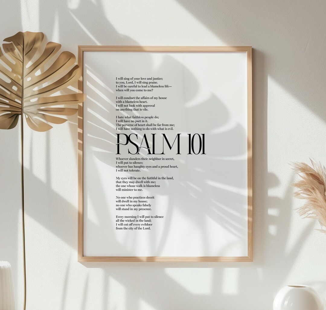 Psalm 101 Minimal Print - Printable A3, 16x20, 18x24 Inches - Bible ...