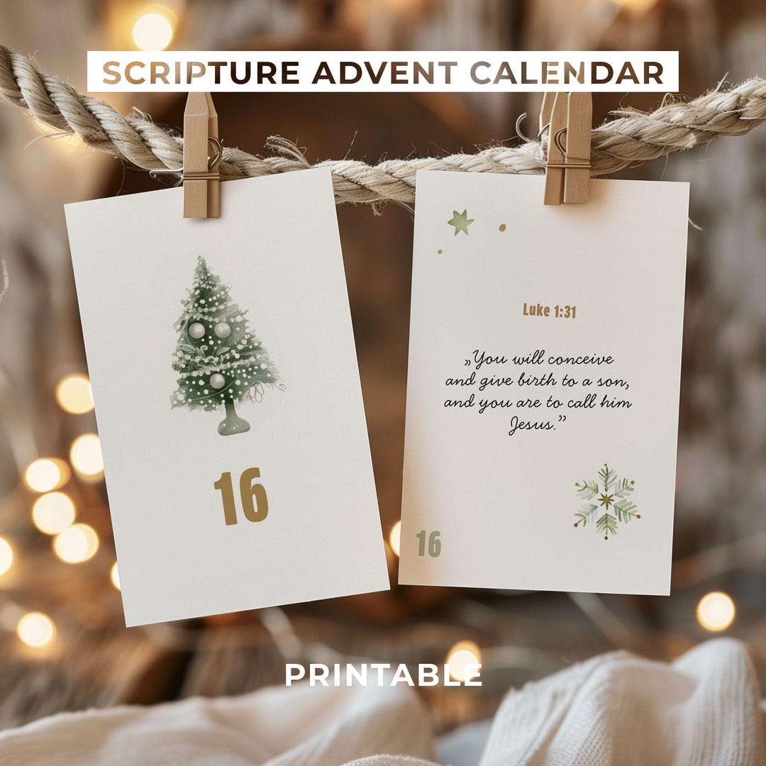 25-day Printable Advent Calendar With Bible Verses, Minimalist ...