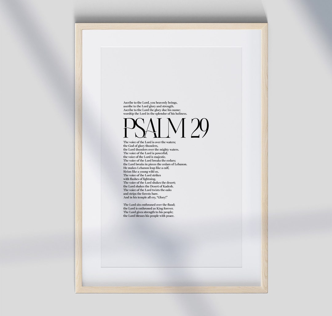 Psalm 29 Minimal Print - Printable A3, 16x20, 18x24 Inches - Bible ...