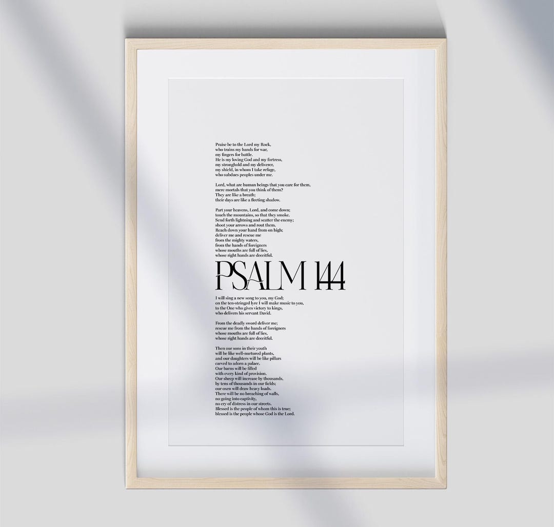 Psalm 144 Minimal Print - Printable A3, 16x20, 18x24 Inches - Bible ...