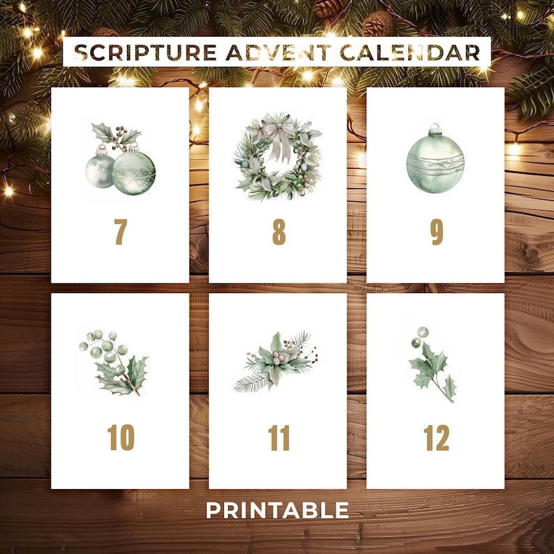 25-day Printable Advent Calendar With Bible Verses, Minimalist ...
