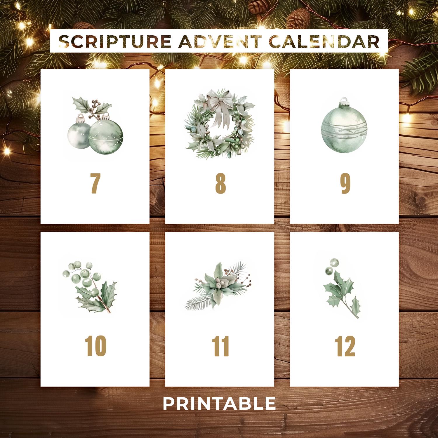 25-day Printable Advent Calendar With Bible Verses, Minimalist ...