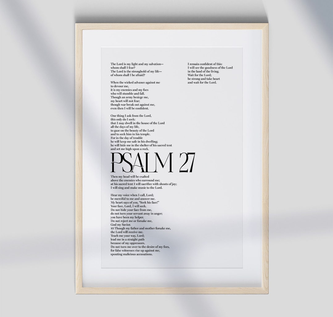 Psalm 27 Minimal Print - Printable A3, 16x20, 18x24 Inches - Bible ...