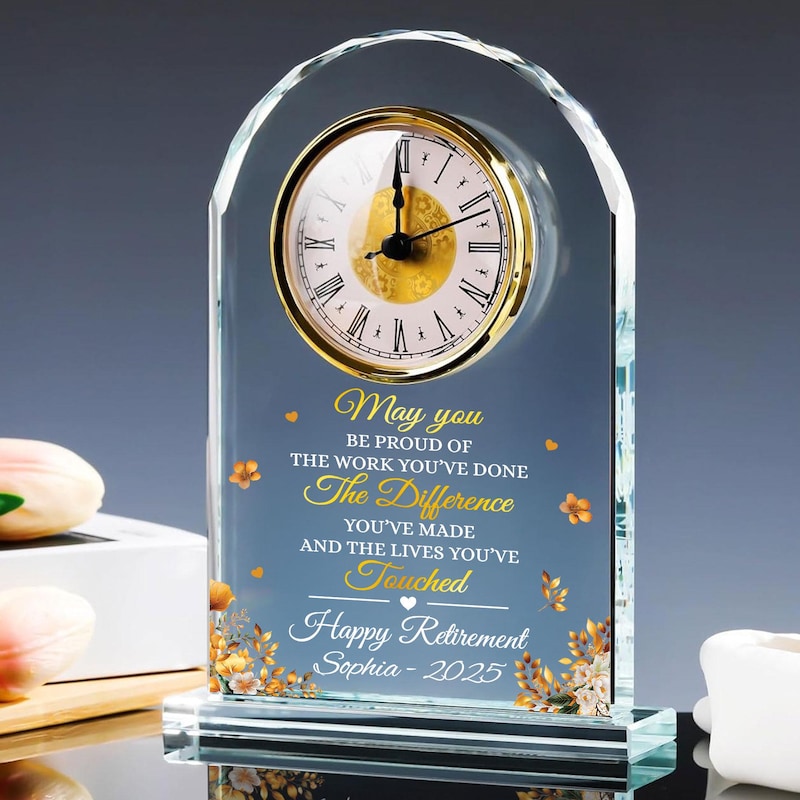 Personalize Glass Clock - Etsy UK
