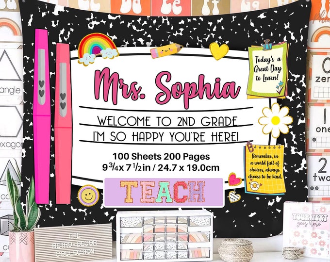 Classroom Decor, Composition Notebook Theme, Custom Classroom Tapestry ...